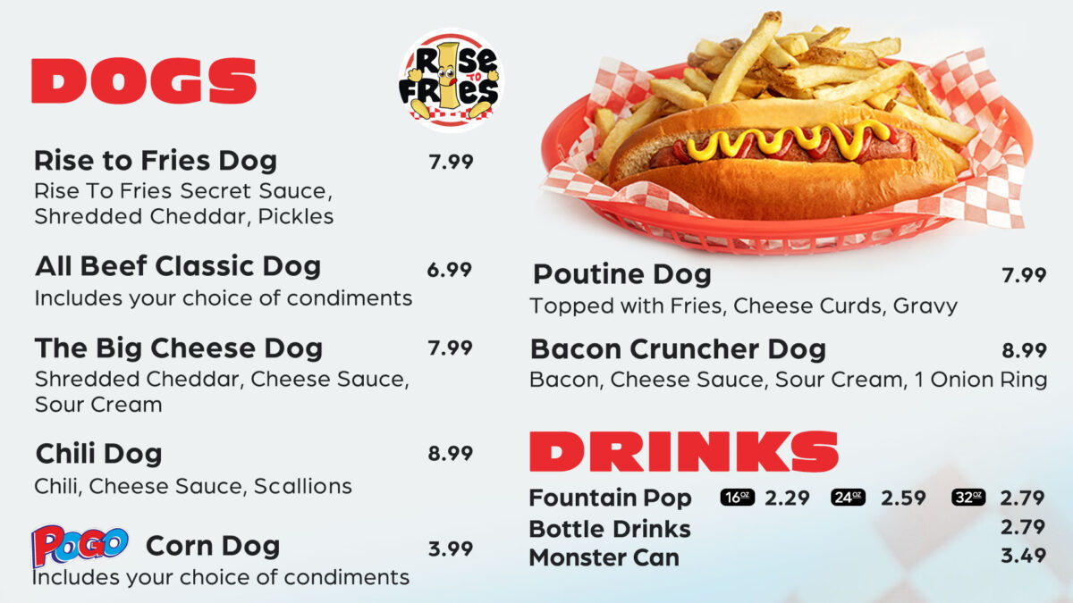 Online Menu - Rise to Fries