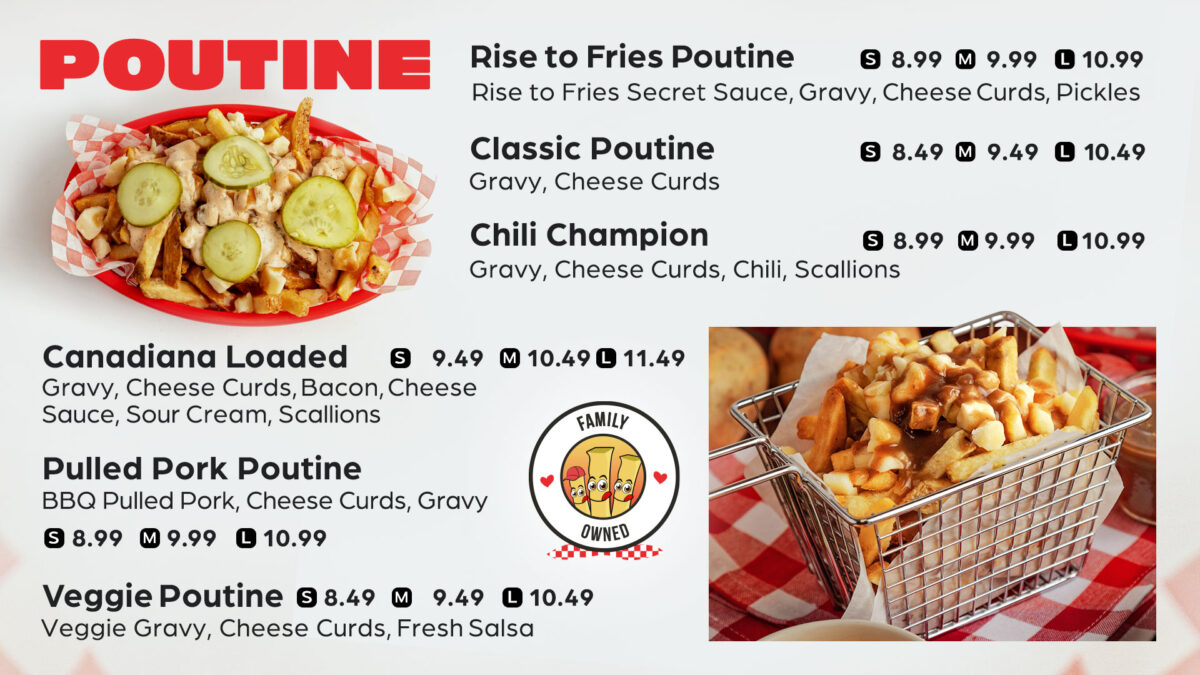Online Menu - Rise to Fries