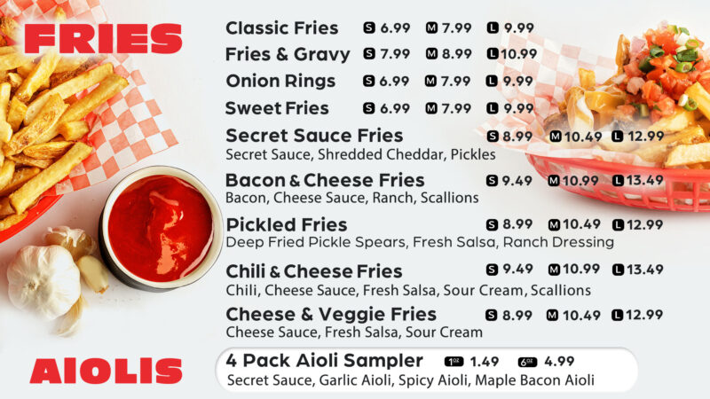 Online Menu - Rise to Fries